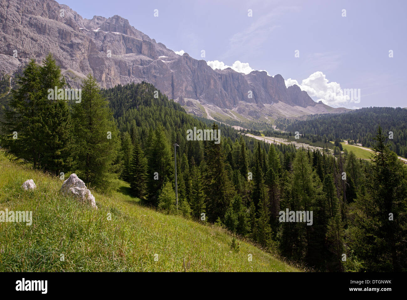 Dolomites in Gardena and Sella Pass Stock Photo - Alamy