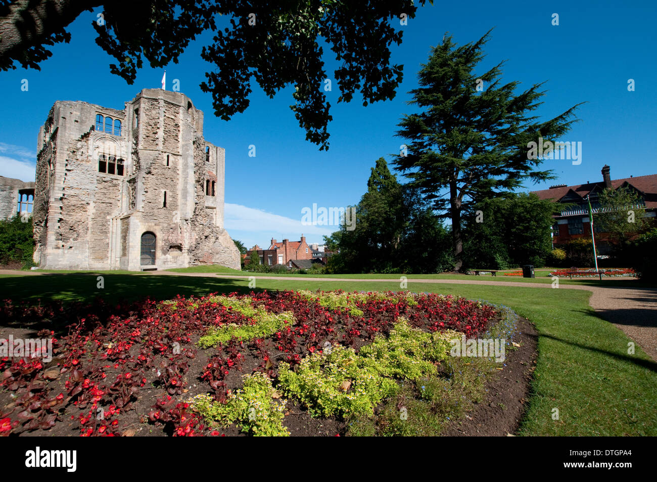 Newark Castle, in the busy market town of Newark on Trent ...