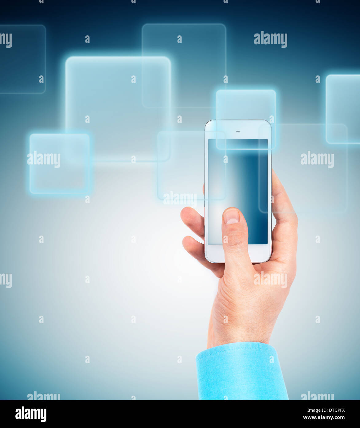 Hand holding Multimedia smartphone Stock Photo - Alamy