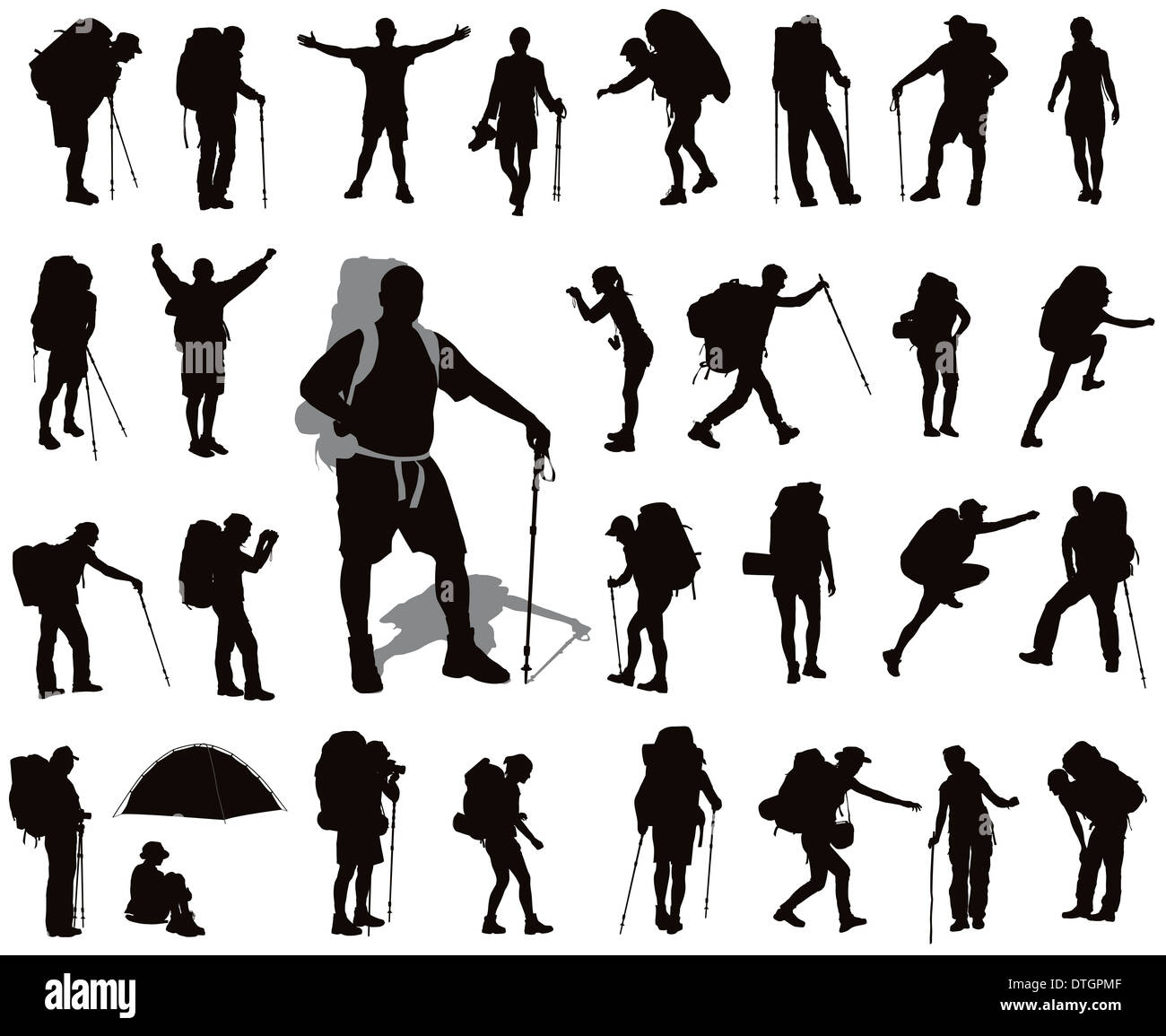 Hiking silhouette hi-res stock photography and images - Alamy