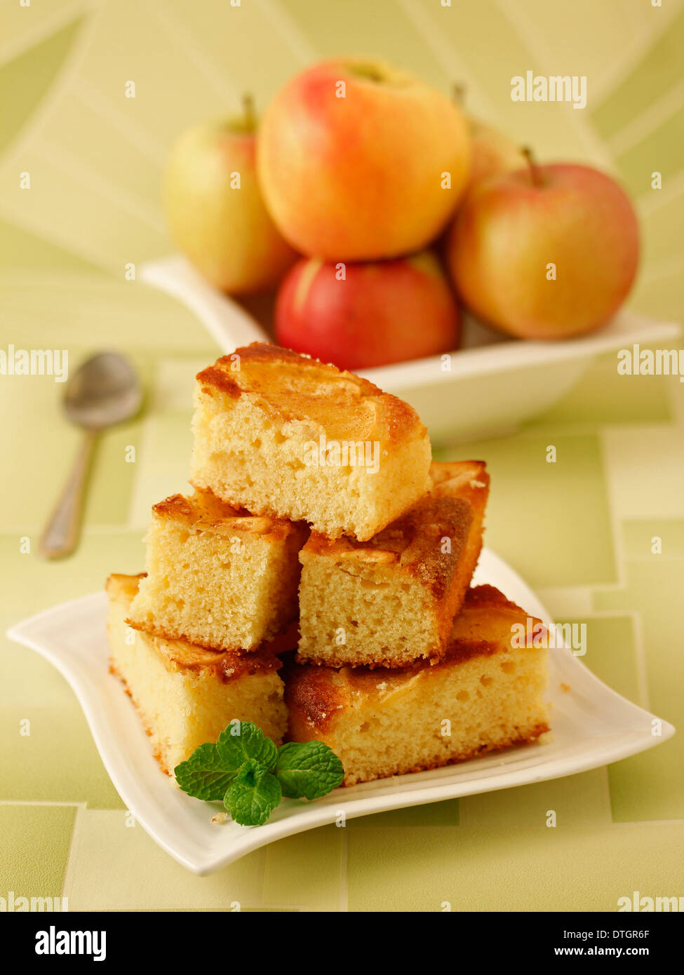 Apple sponge cake. Recipe available Stock Photo - Alamy