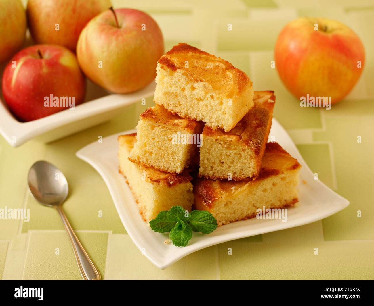 Apple sponge cake. Recipe available Stock Photo - Alamy