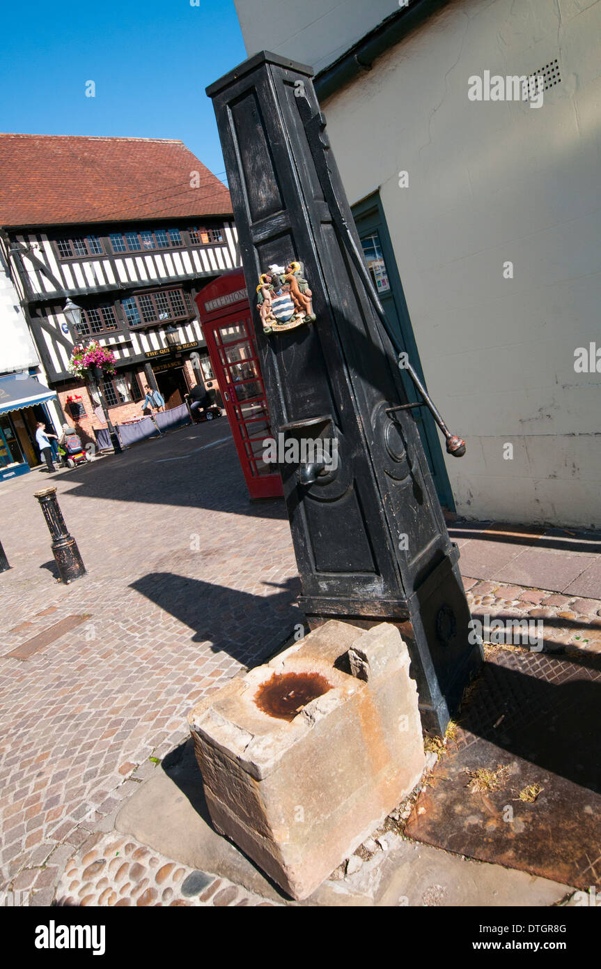 A water pump and trough in the Market Place, Newark on Trent ...