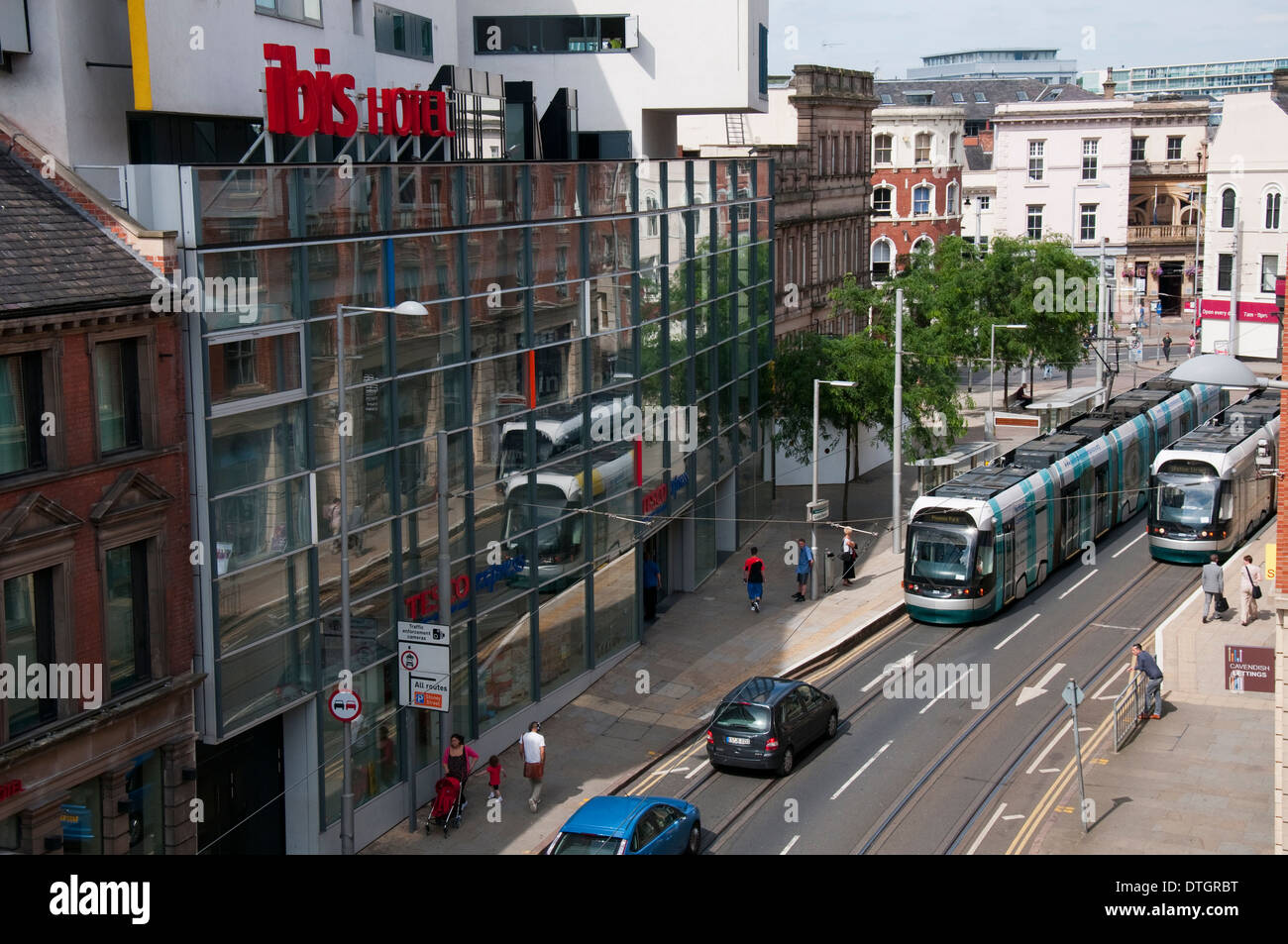 Aerial view of the Lace Market area of Nottingham City, taken from ...