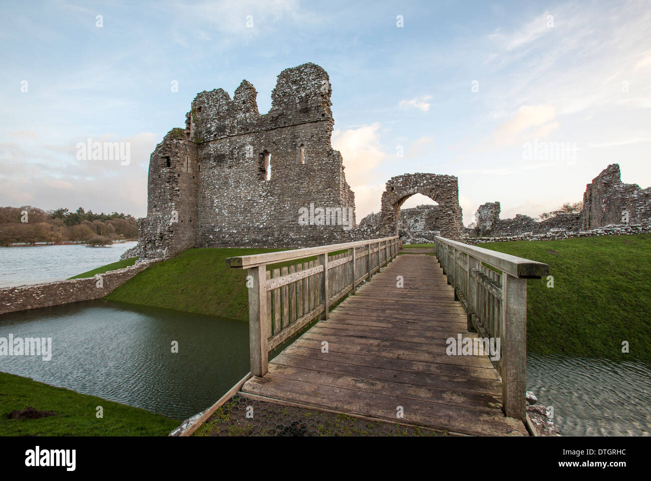 Flooding at Ogmor castle Stock Photo - Alamy