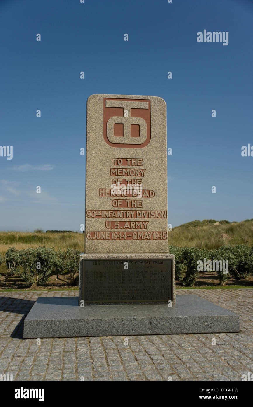 American 90th Infantry Division memorial at Utah Beach Normandy Stock ...