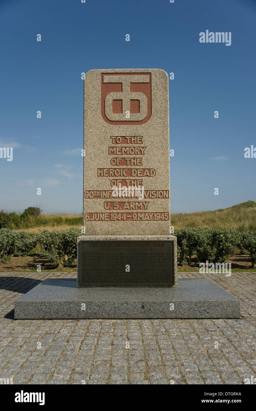 American 90th Infantry Division memorial at Utah Beach Normandy Stock ...