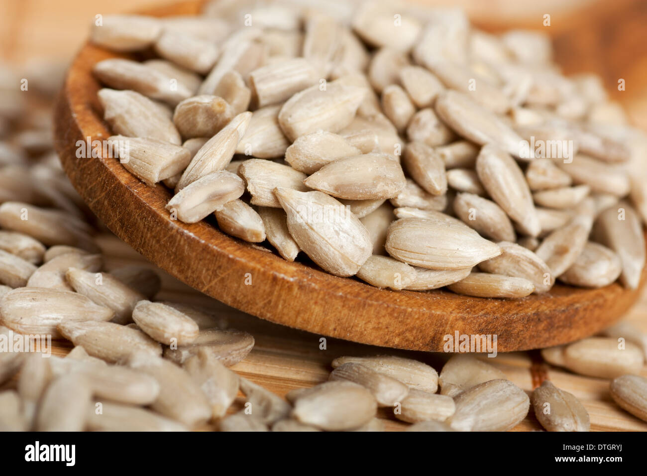 Raw Shelled Sunflower Seeds on bamboo background Stock Photo - Alamy