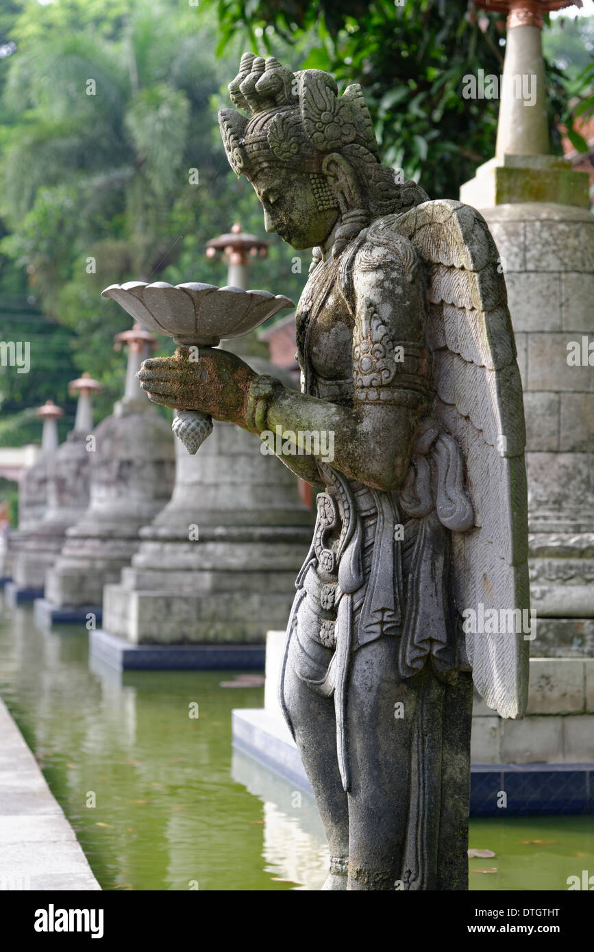 Stone sculpture, figure, Buddhist Mendut Monastery, Mendut, Central ...