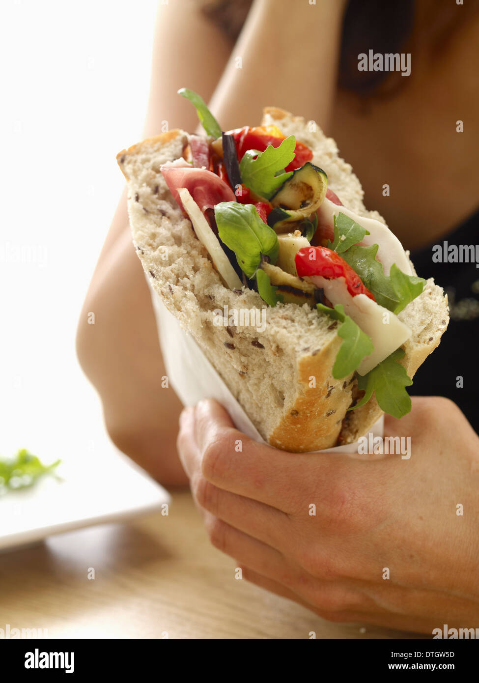 Vegetable,cheese and raw ham sandwich Stock Photo - Alamy