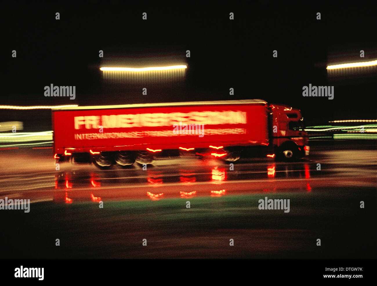 Truck with semitrailer on the Motorway A55 heading for the Port of ...