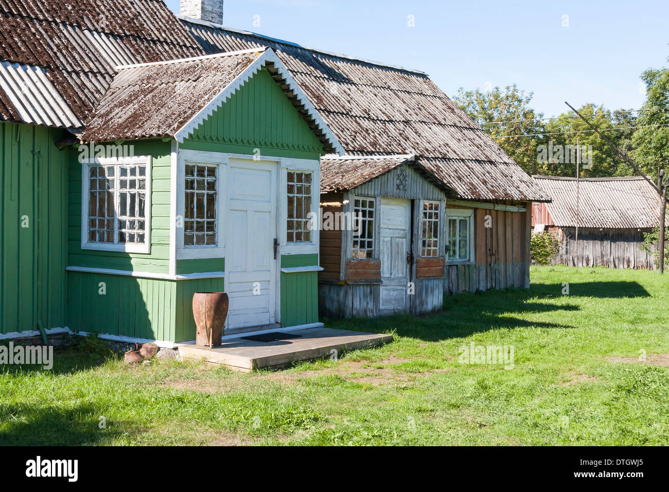 Front side of old country houses Stock Photo - Alamy