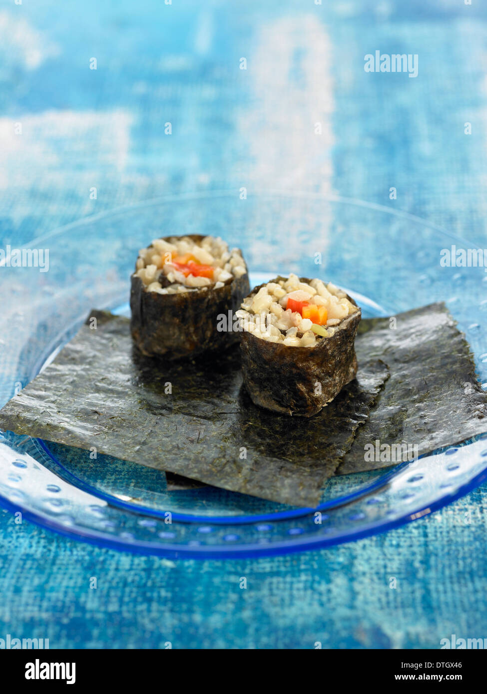 Rice,vegetable and nori seaweed makis Stock Photo - Alamy