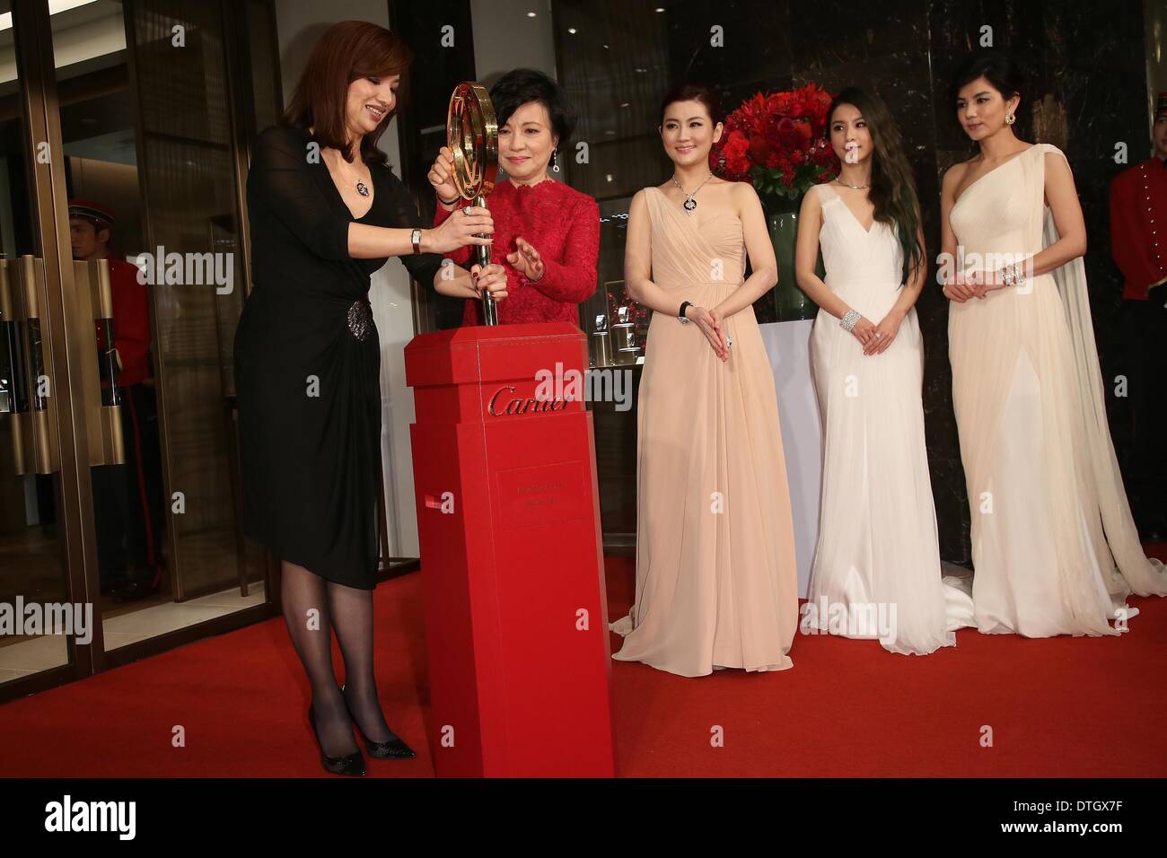 Taipei, China. 14th Feb, 2013. S.H.E attend opening ceremony of Cartier ...