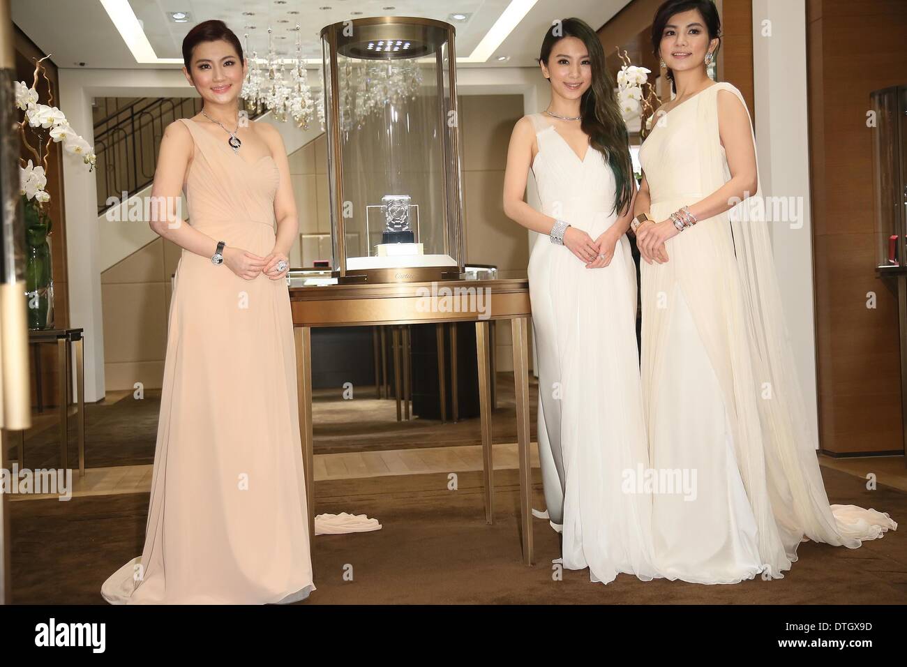 Taipei, China. 14th Feb, 2013. S.H.E attend opening ceremony of Cartier ...