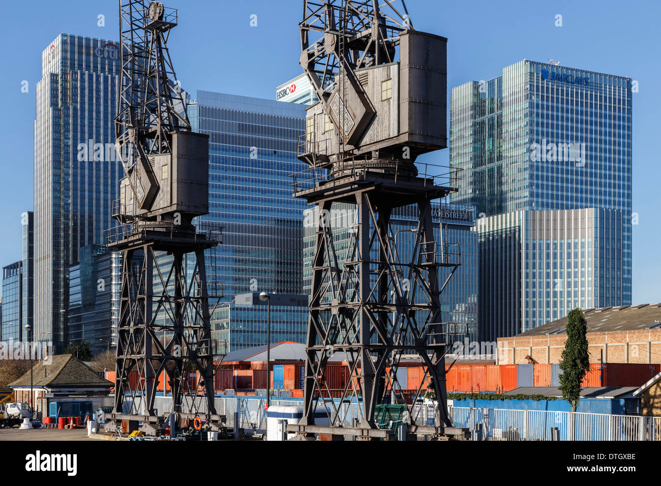 london docklands canary wharf england uk Stock Photo - Alamy