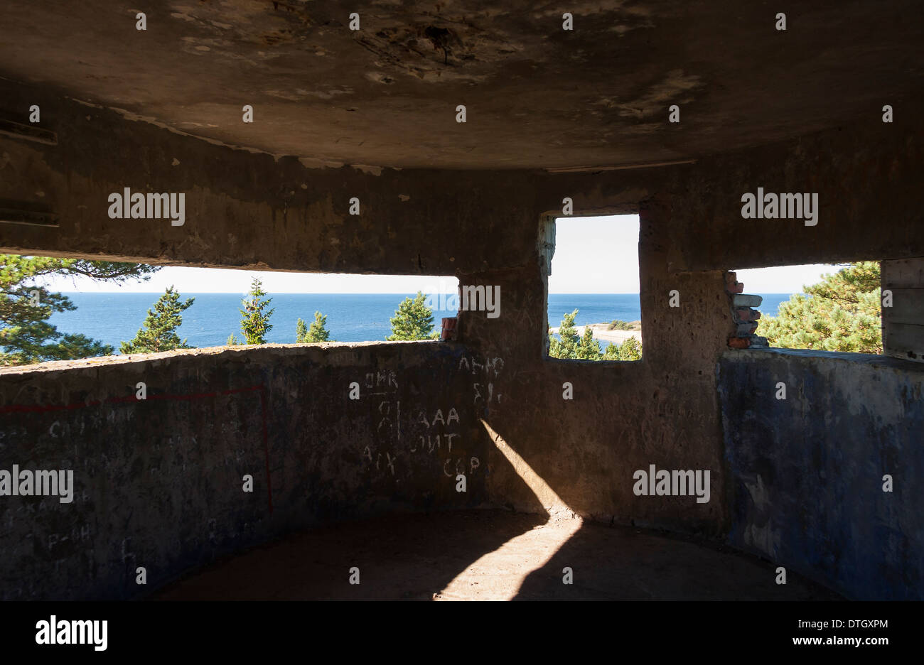 Landscape view from an old soviet time fortification tower Stock Photo ...