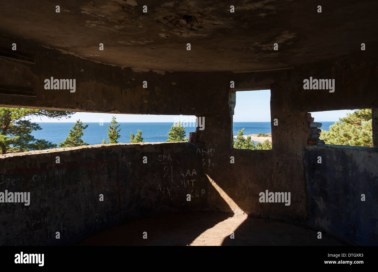 Landscape view from an old soviet time fortification tower Stock Photo ...