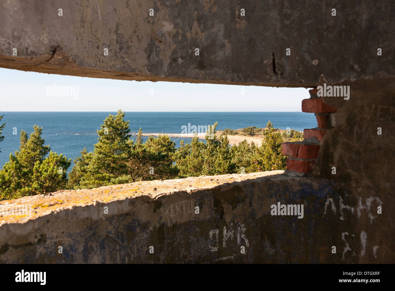 Landscape view from an old soviet time fortification tower Stock Photo ...