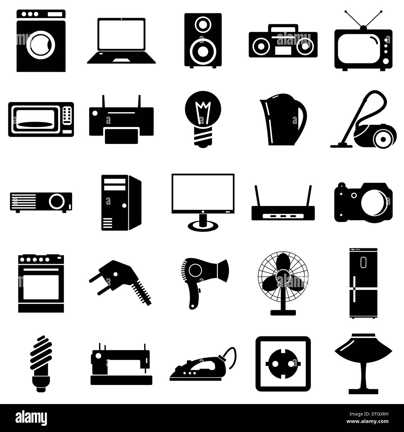 Electrical symbols Cut Out Stock Images & Pictures - Alamy