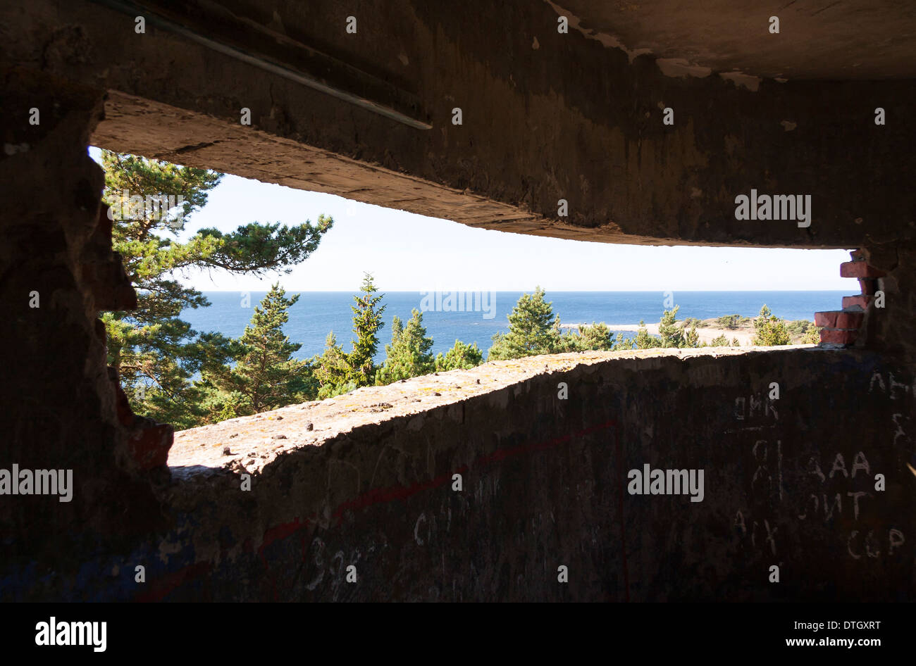 Landscape view from an old soviet time fortification tower Stock Photo ...