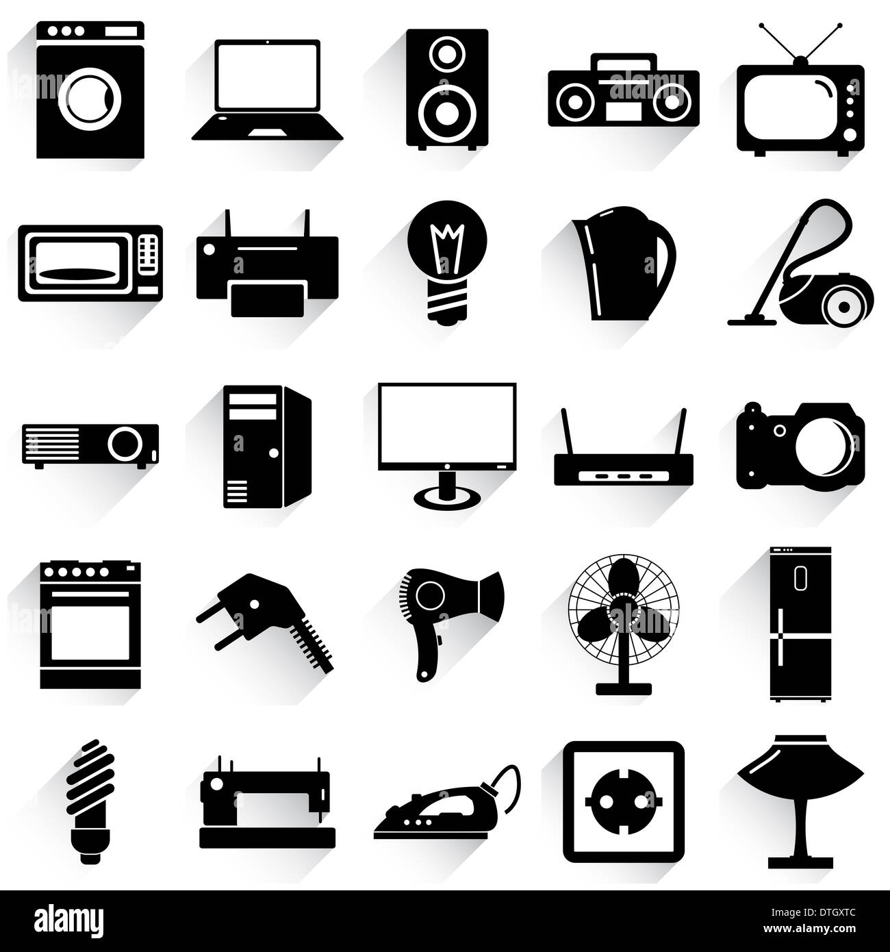 Collection flat icons electrical devices hi-res stock photography and ...