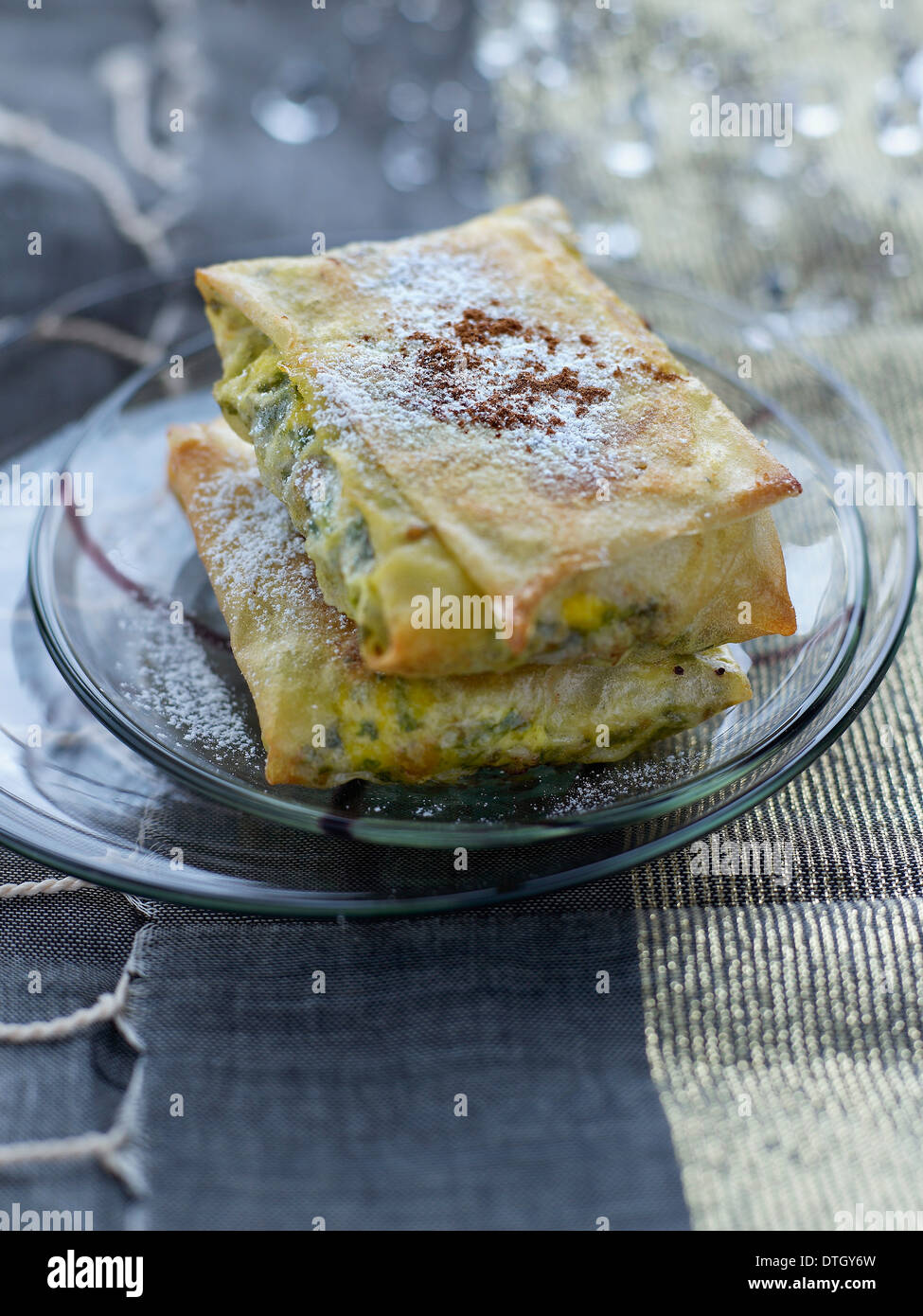 Chicken and almond Pastilla Stock Photo - Alamy