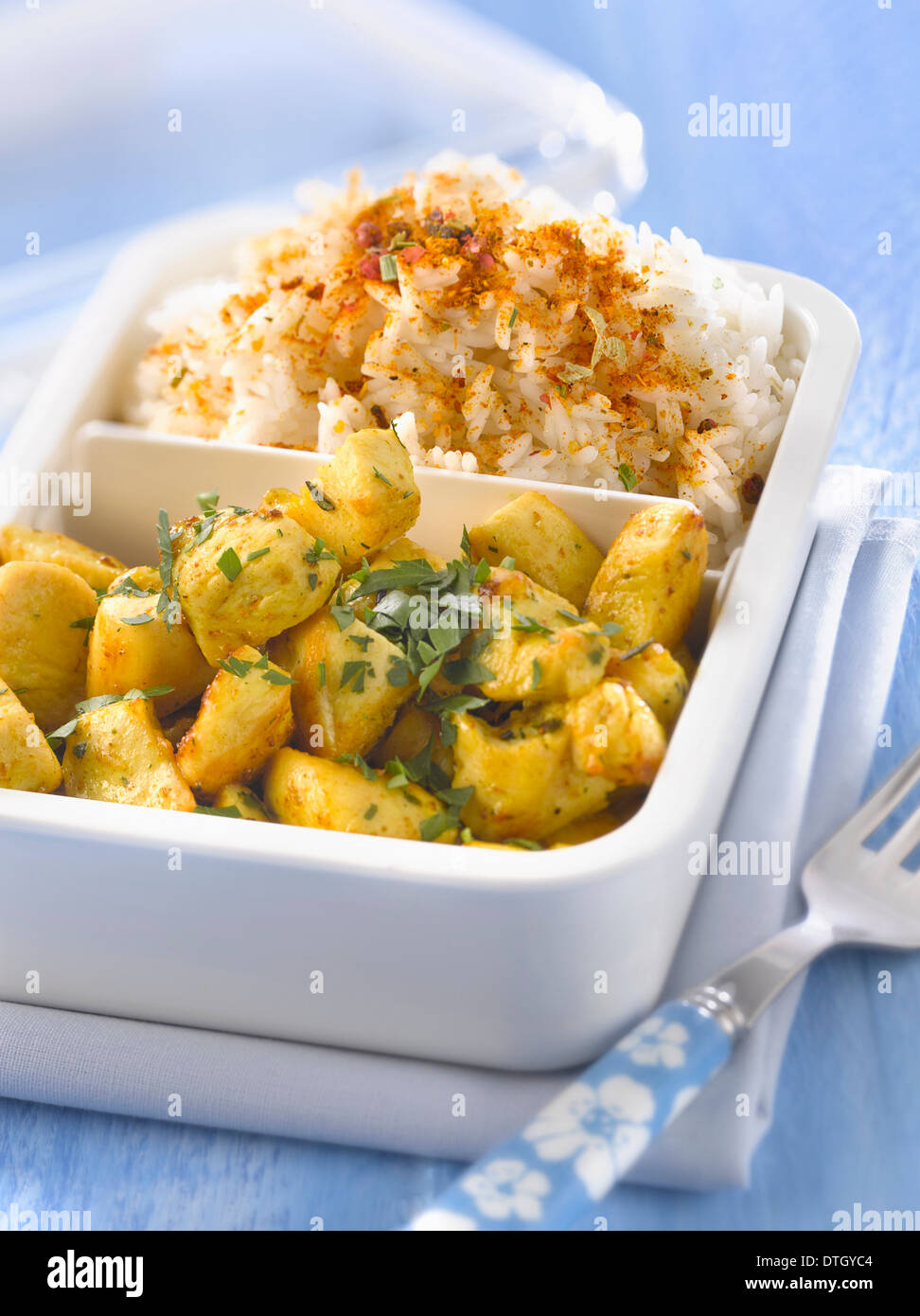 Chicken curry with basmati rice Stock Photo - Alamy