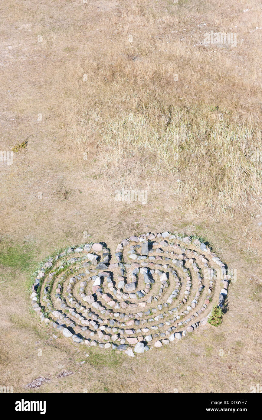 Stone maze or labyrinth on ground in Hiiumaa, Estonia Stock Photo - Alamy