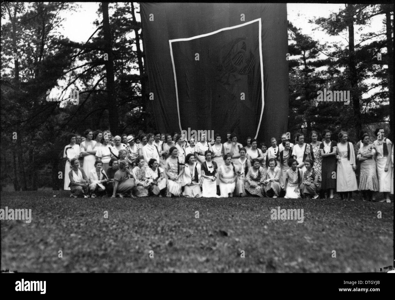 This 1933 photograph captures a group portrait of women during a Tree ...