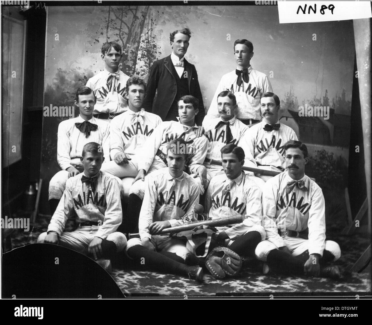 A historical photograph of the Miami University baseball team from 1893 ...