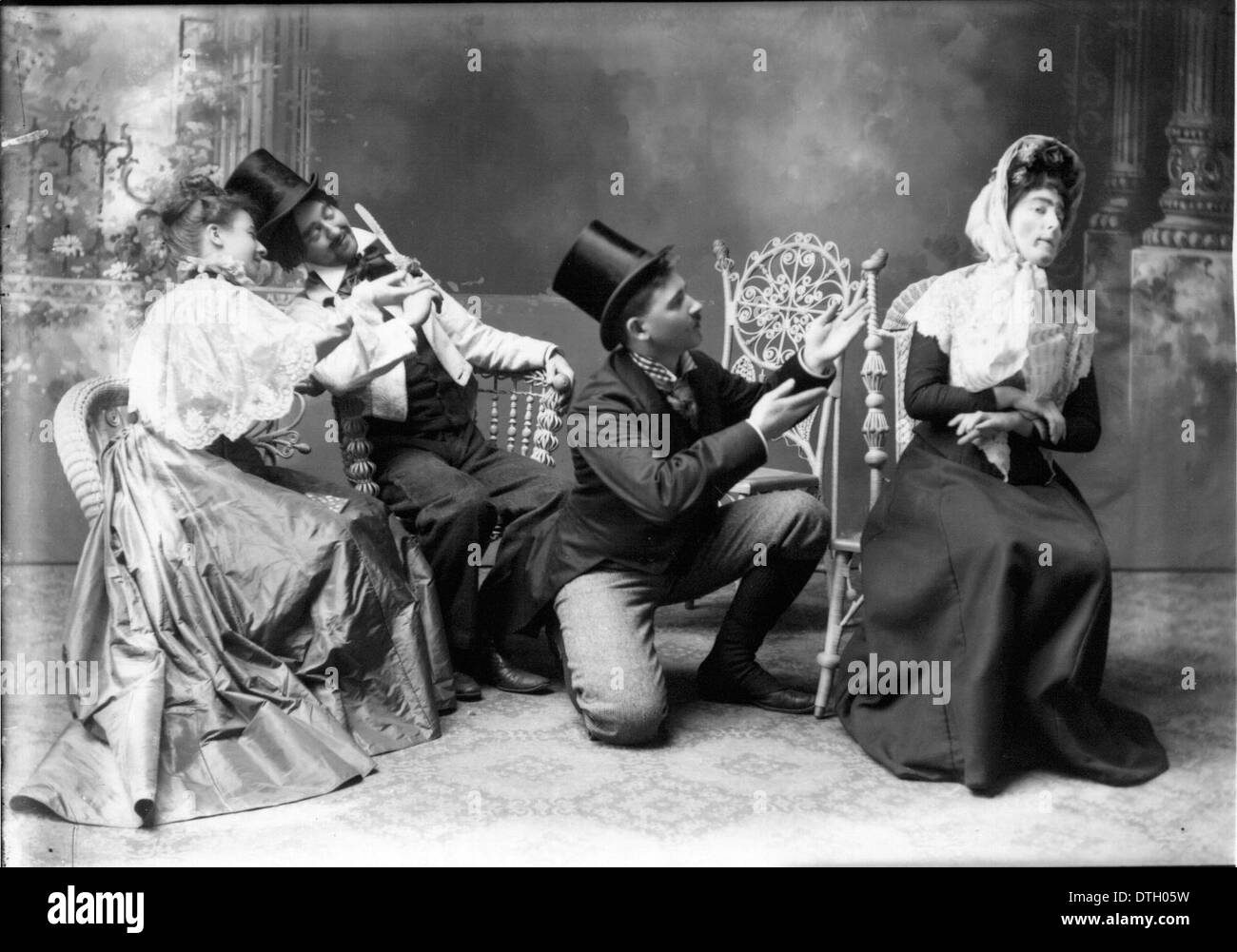 A scene from a theatrical production, showcasing a group of actors in ...
