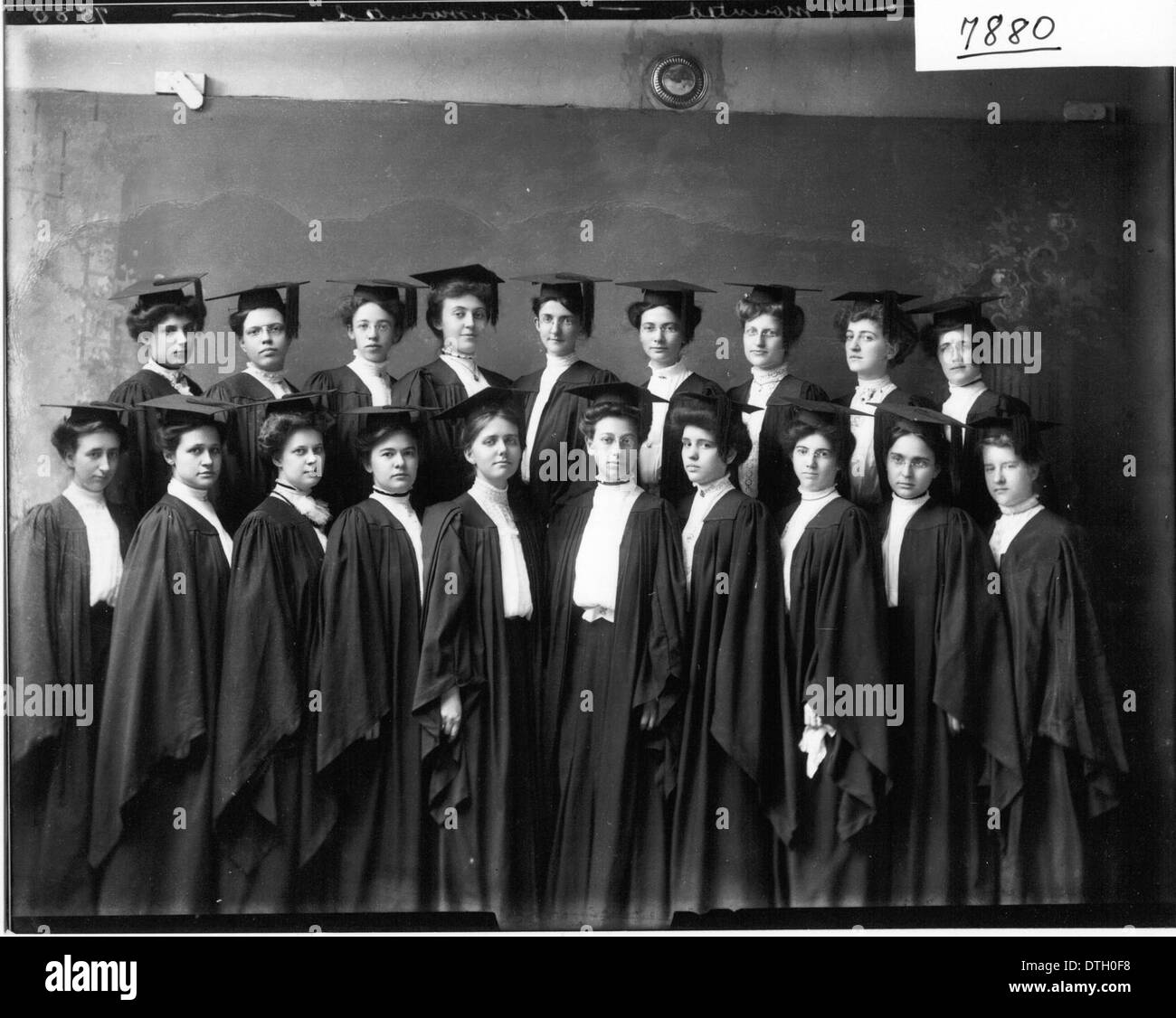 The 1907 graduation photograph of the senior class at Western College ...