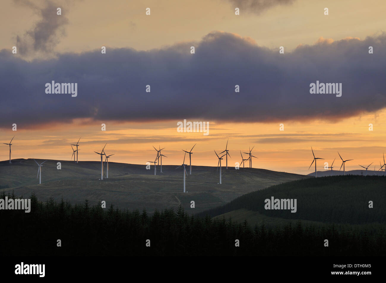 SSE Clyde Wind farm in southern Scotland. Wind turbines at the Scottish ...