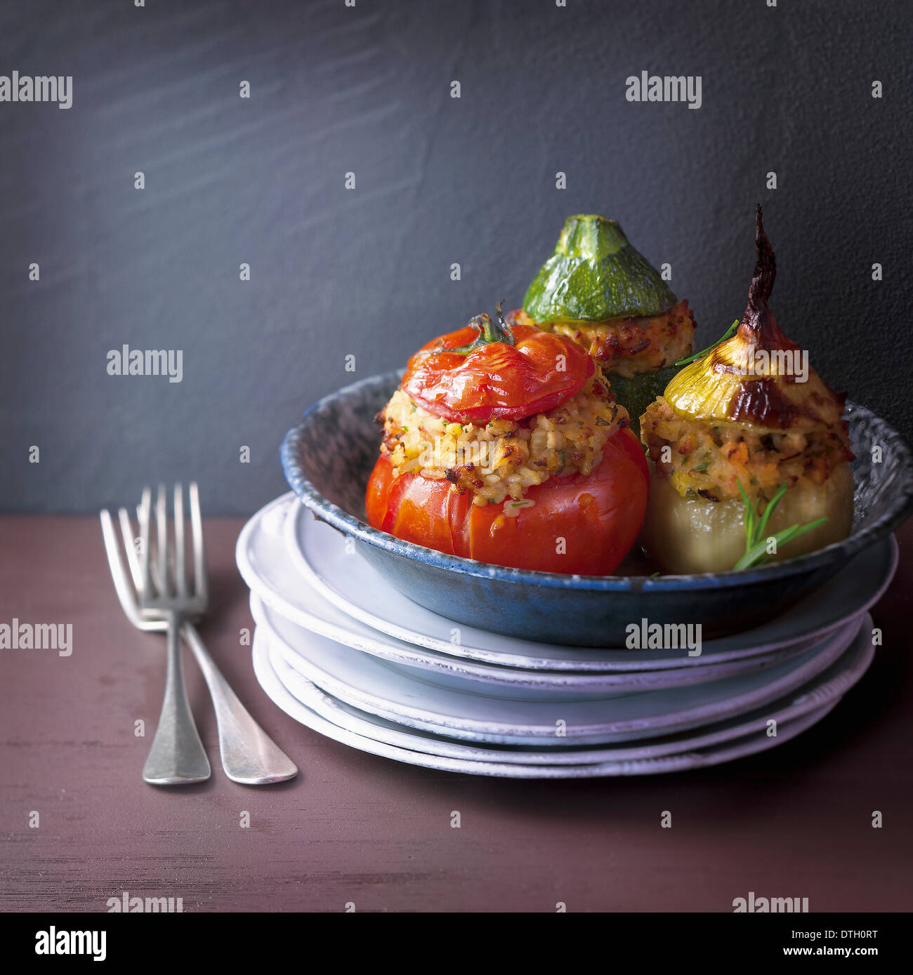 Baked round zucchini stuffed hi-res stock photography and images - Alamy