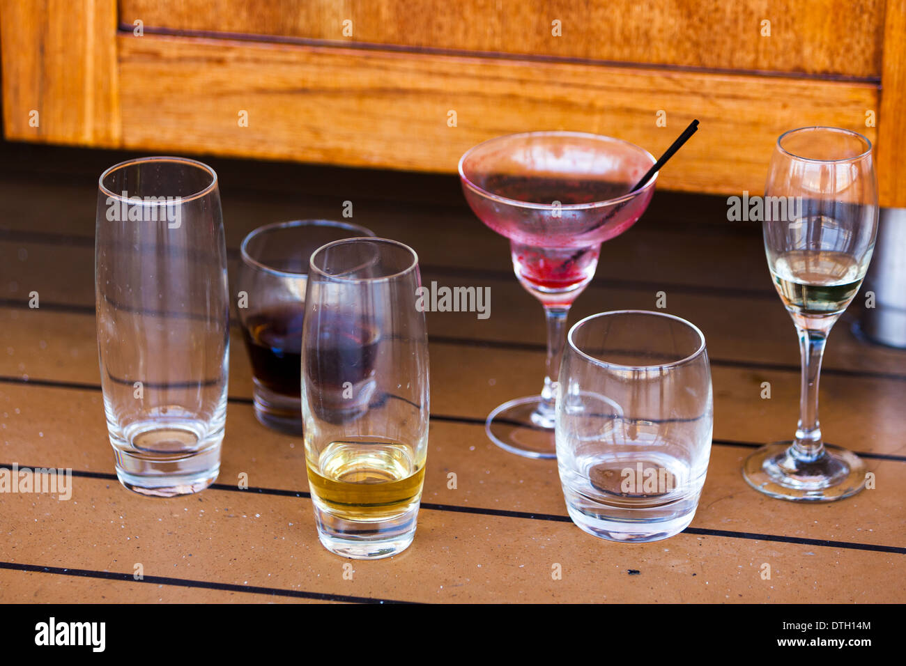 Empty drinks glasses Stock Photo - Alamy