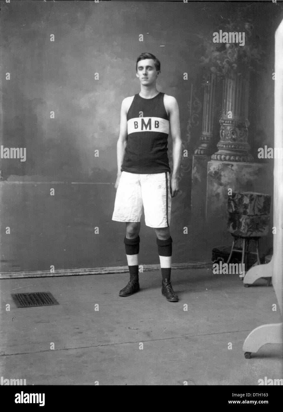 Dwight Britton, photographed in his basketball uniform in 1907, is an ...