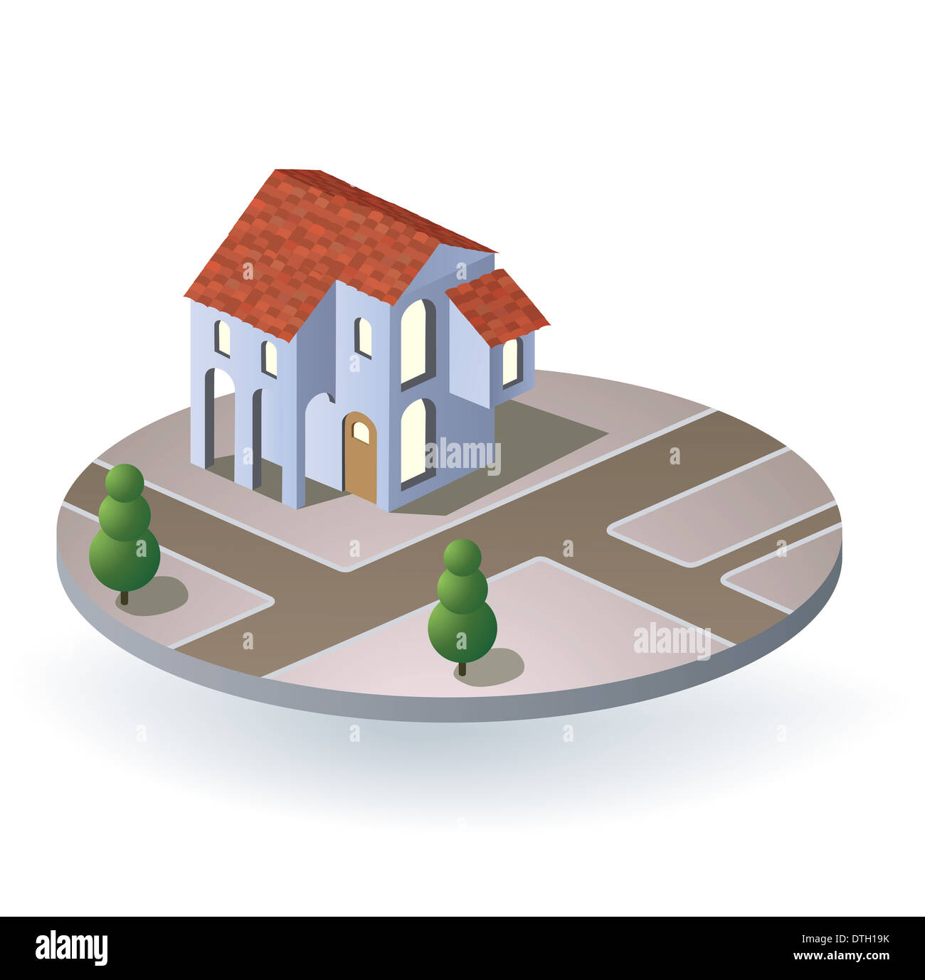 Perspective view of the village house in the Stock Photo - Alamy