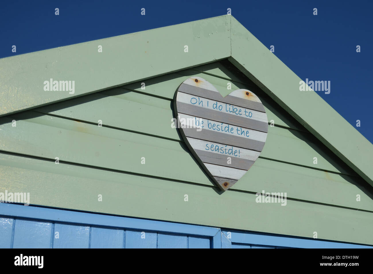 Seaside sign on beach hut Stock Photo - Alamy