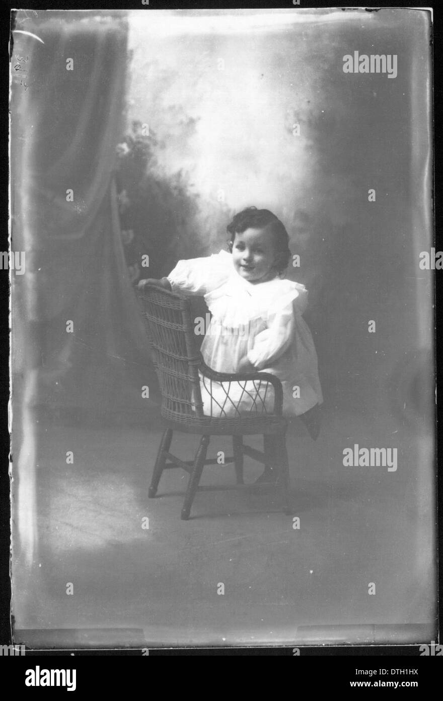 This portrait photograph of Gilbert Welsh, a child from the early 20th ...