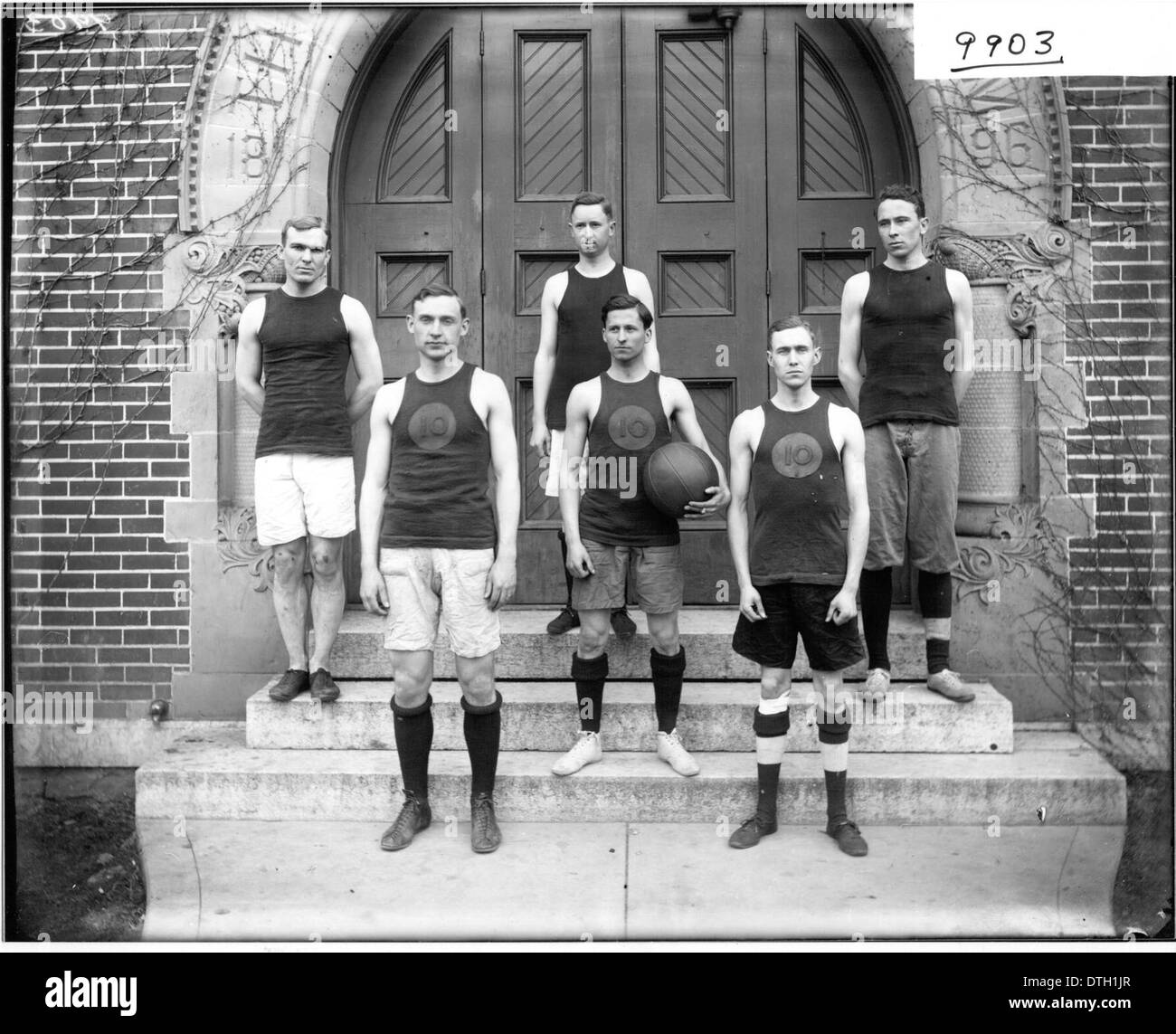 A photograph of the Miami University basketball team from 1910 ...