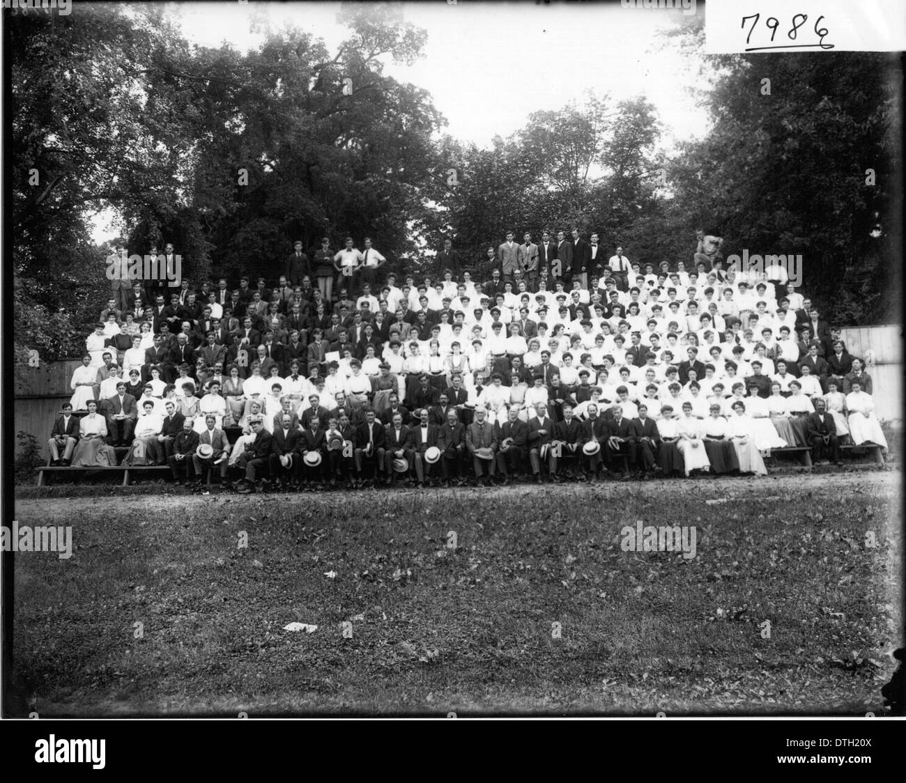 A 1907 group portrait of summer school students at Miami University ...