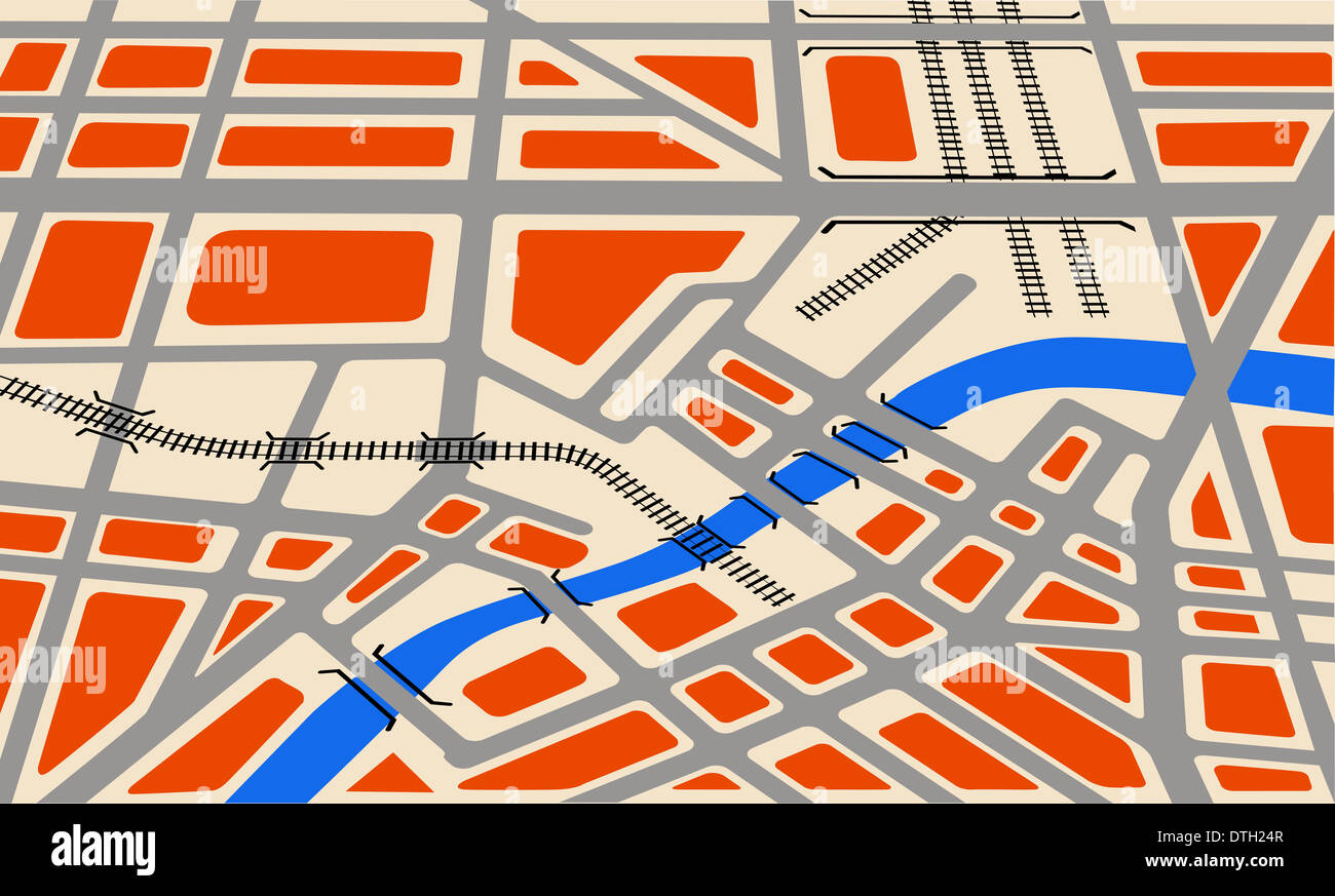 Vector map of the area of municipal services Stock Photo - Alamy