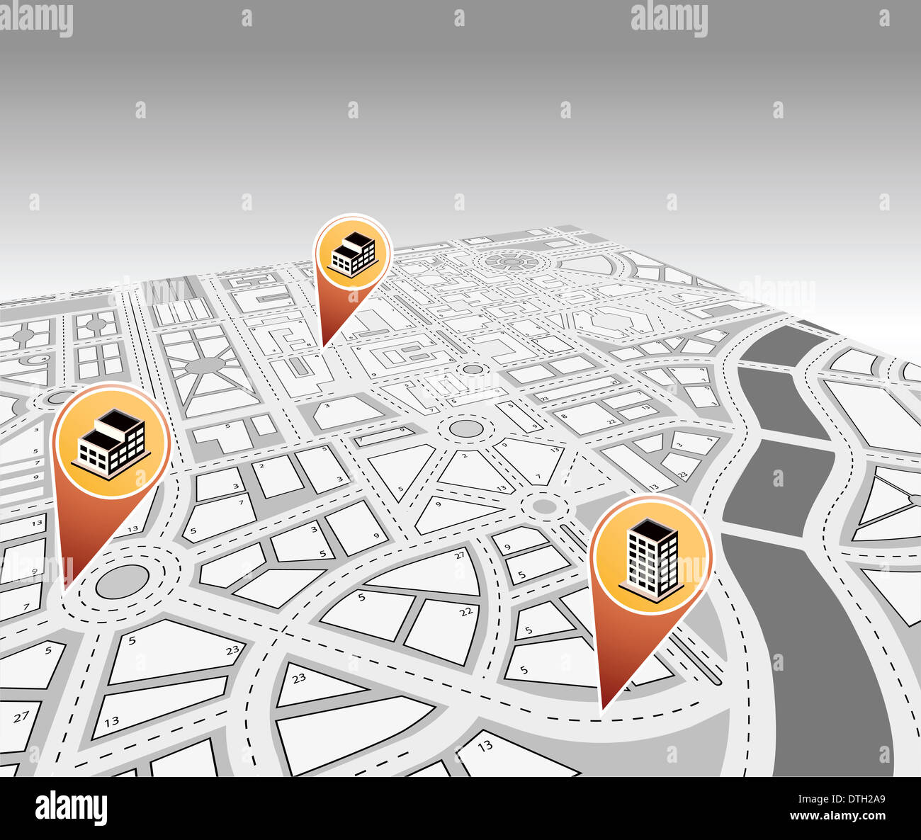 Isometric map of city Stock Photo - Alamy