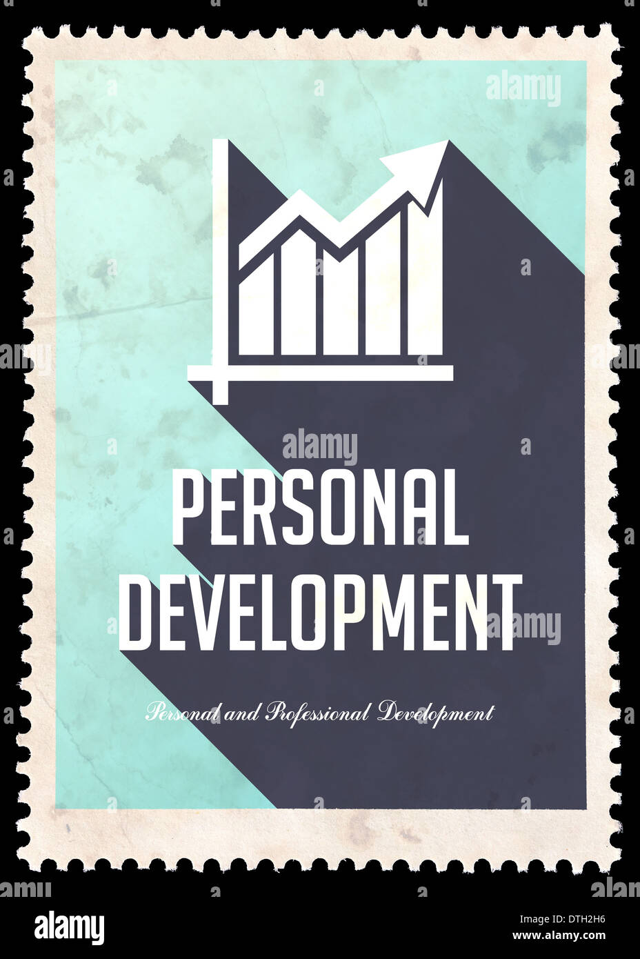 Personal Development on Blue in Flat Design Stock Photo - Alamy