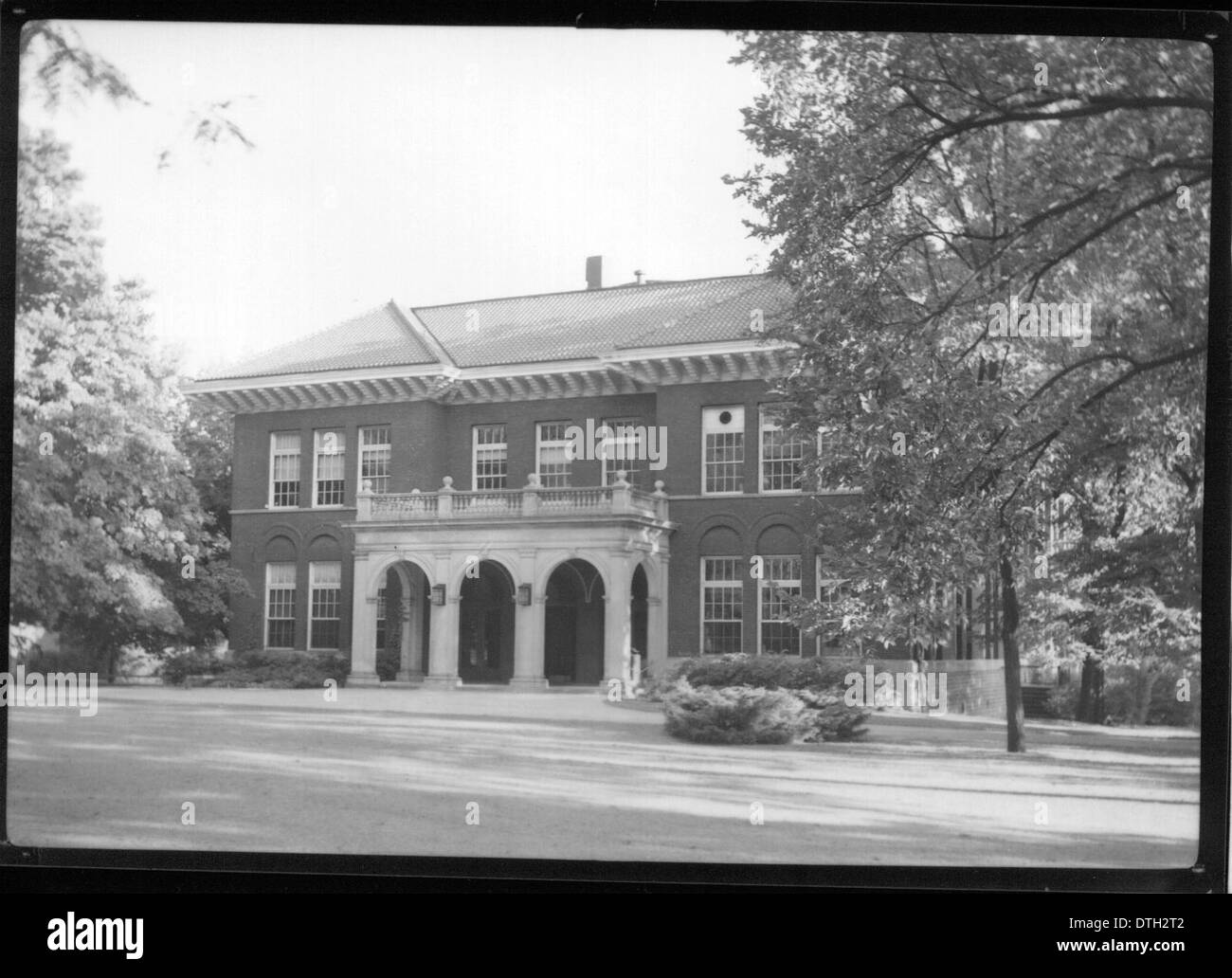 The front exterior of Benton Hall at Miami University, captured in a ...