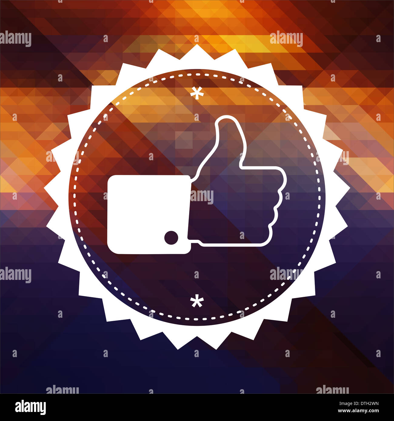 Thumb Up Icon on Triangle Background Stock Photo - Alamy