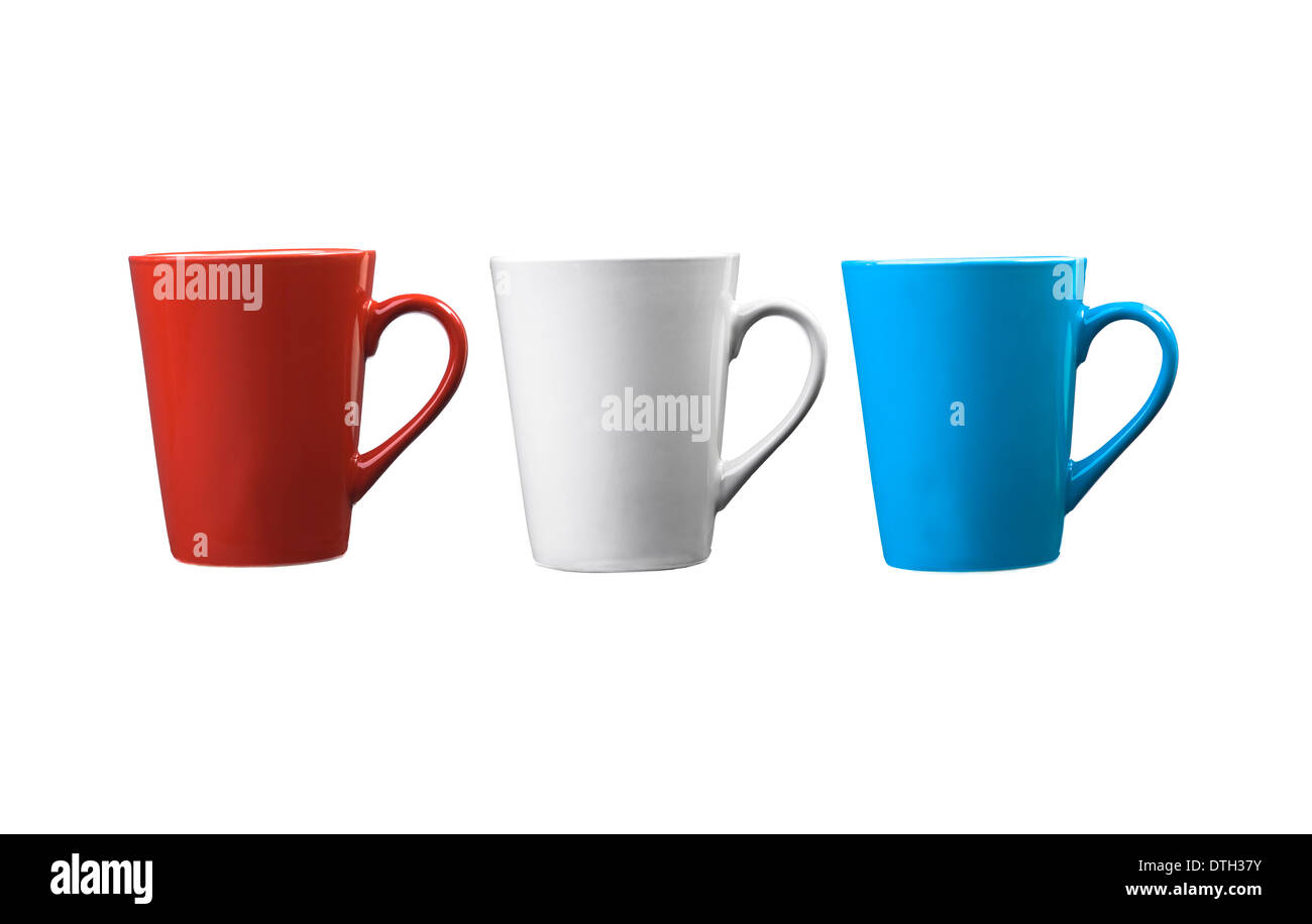 Red, white and blue mugs Stock Photo - Alamy