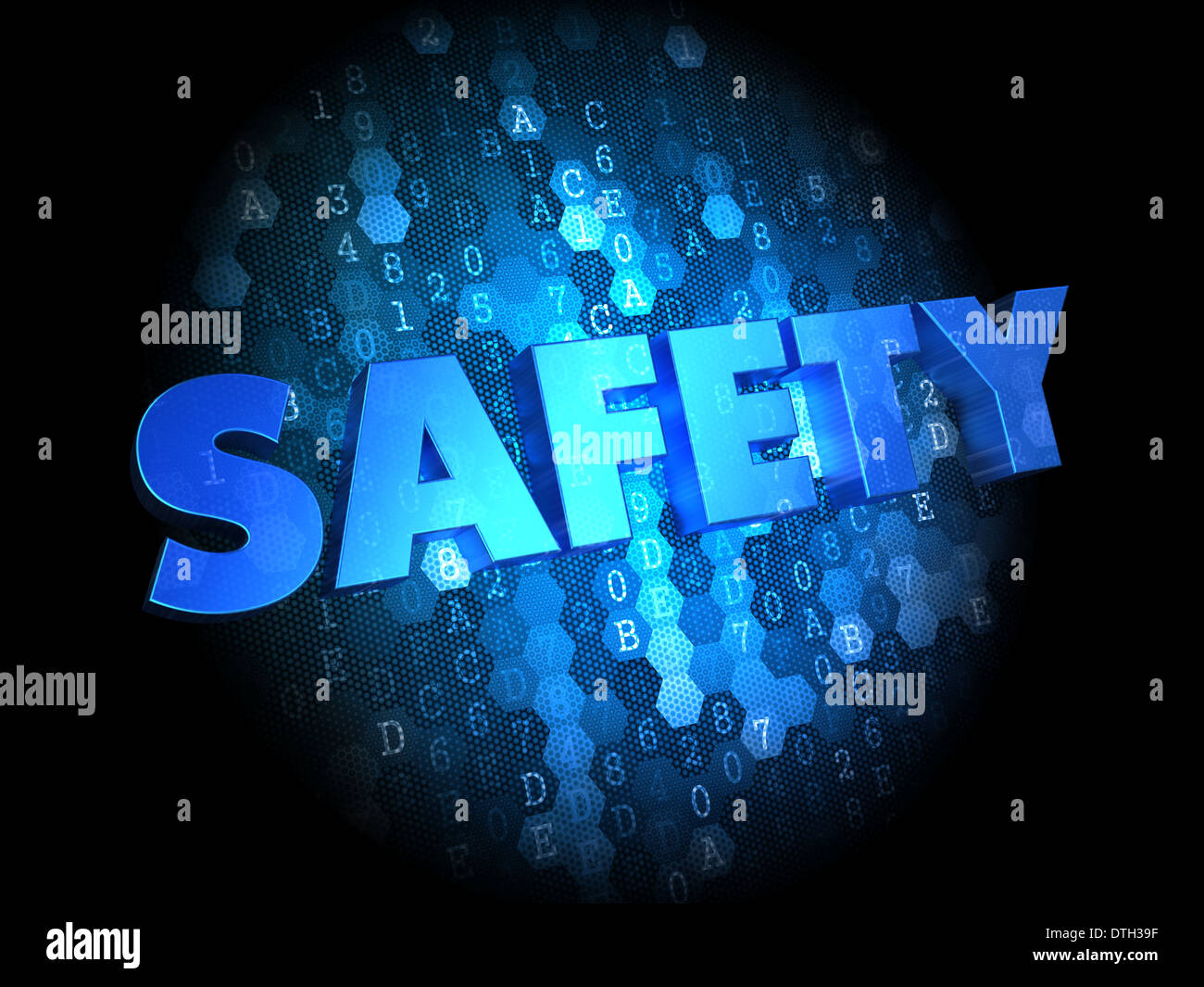 Safety on Dark Digital Background Stock Photo - Alamy