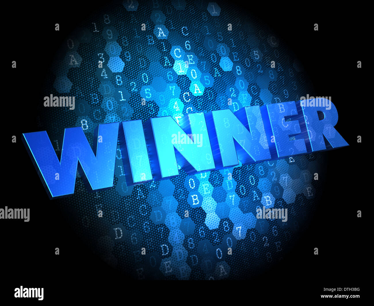 Winner on Dark Digital Background Stock Photo - Alamy